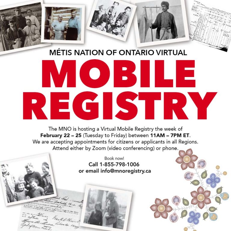 Metis Nation of Ontario Virtual Mobile Registry - Métis Nation of Ontario